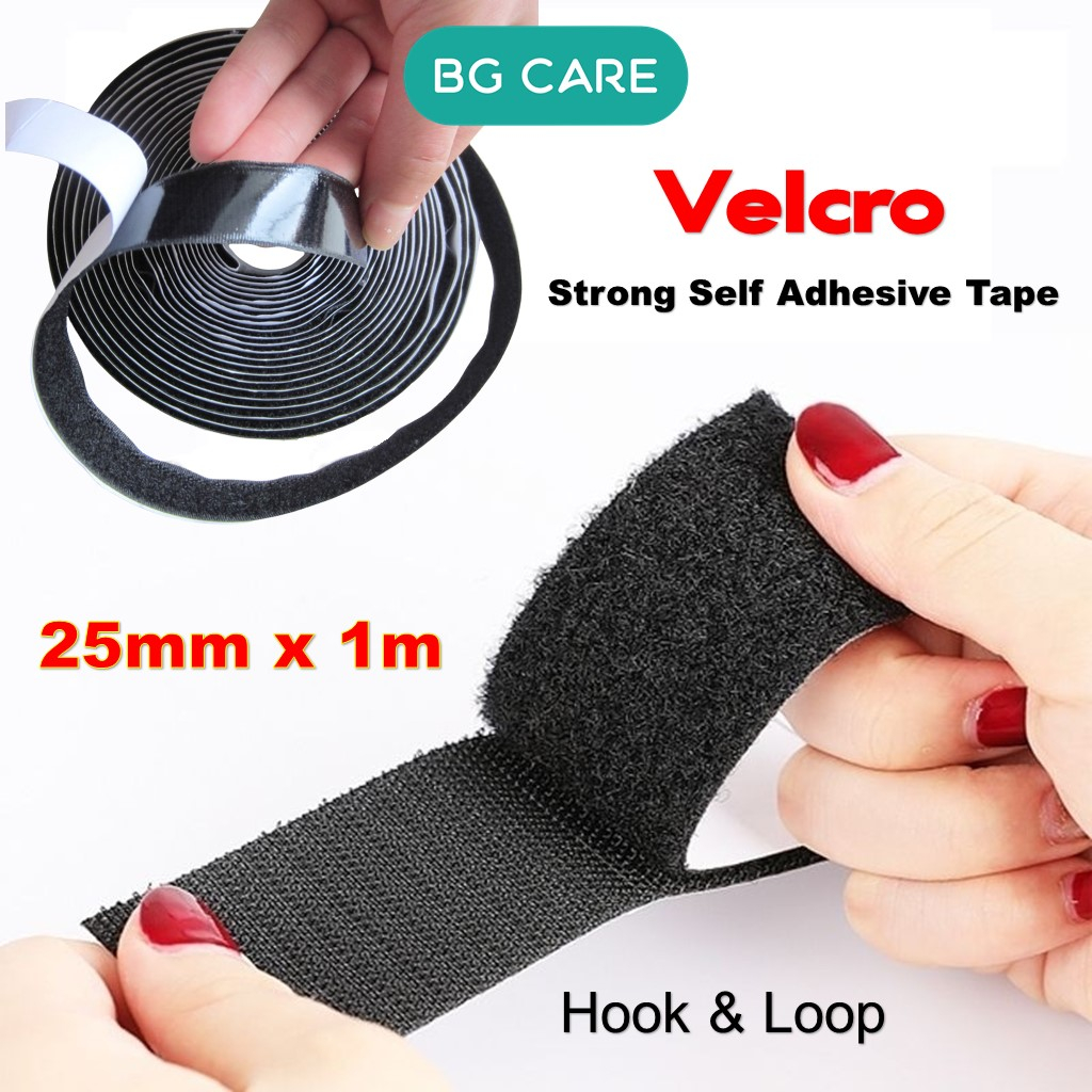 Velcro Tape 25mm x 1m Strong Self Adhesive Tape Magic Tape Nylon ...