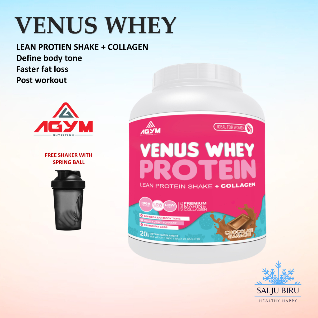 [FREE SHAKER] AGYM NUTRITION VENUS WHEY PROTEIN for Ladies 600g ...