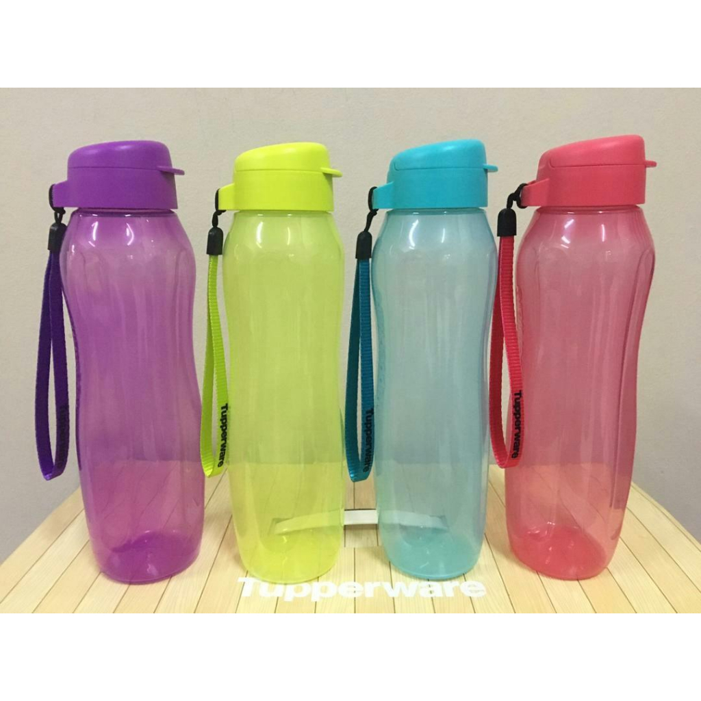 Tupperware Slim Eco Bottles 1L with Strap/ Slim Eco Bottle 500ml Botol ...