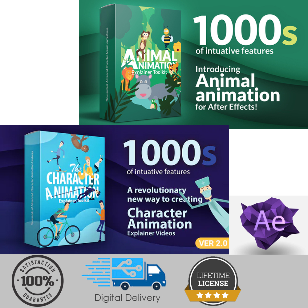 Animal/ Human Character Animation Explainer Toolkit v2.0 character animation toolkit MG for (AE ...