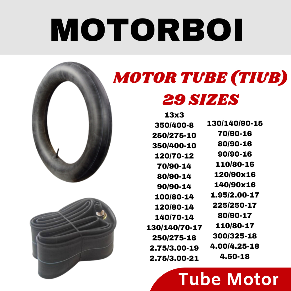 MOTORBOI Tube Motor Tiub Tayar Motosikal Toyo Yoko 14 15 16 17 18 19 21 ...