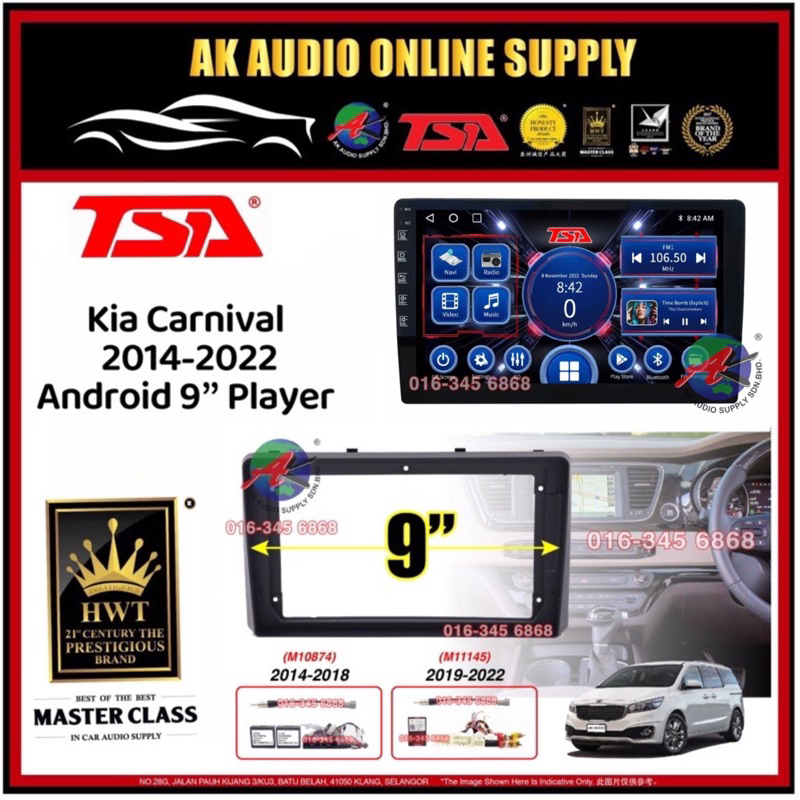 [ MTK 2+32GB ] TSA Kia Carnival 2014 - 2018 2019 - 2022 Android 9 ...