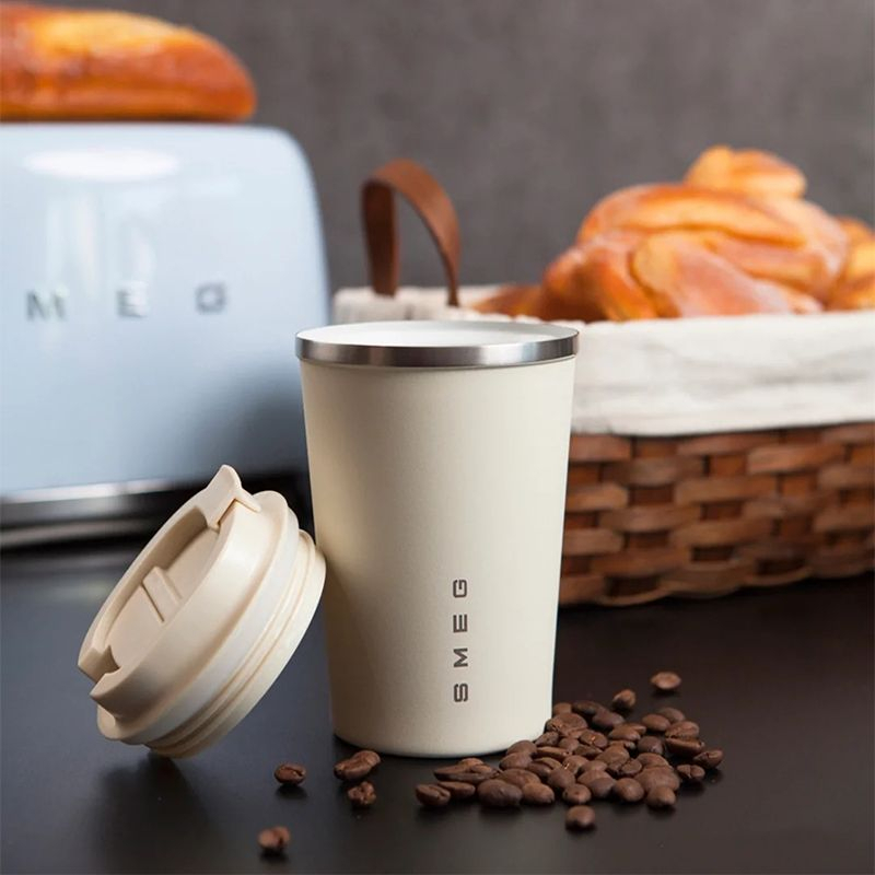 🔥SMEG portable ceramic inner cup coffee insulation cup with ...