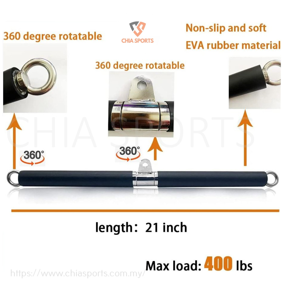 LT06 Dual Press Bar 48cm Chest Fly Crossover Hook Straight Bar Functional Trainer Attachment Lat ...