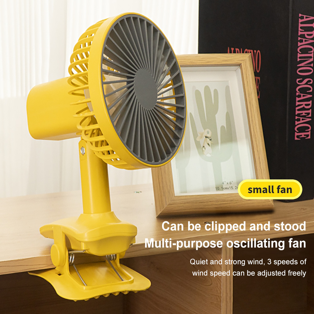 Mini Clip Fan Auto-rotate Mini Table USB Charging Fan Small Kipas Clip ...