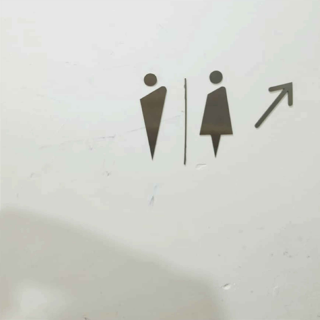 Stainless Steel modern TOILET SIGNAGE DIRECTION SIGN PAPAN ARAH TANDAS ...