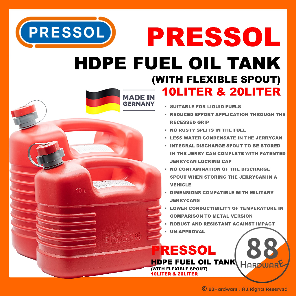 【GERMANY】PRESSOL HDPE FUEL OIL TANK 10L & 20L / FUEL TANK / TONG MINYAK ...