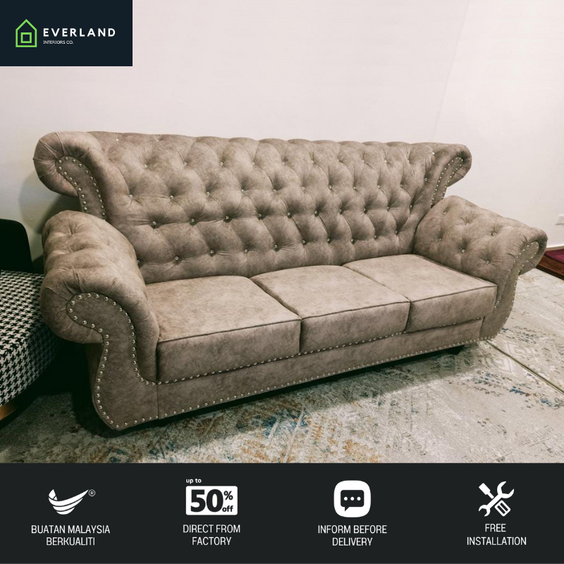 Everland Chesterfield Sofa Kerusi Chesterfield Diamond Nordic Sofa ...