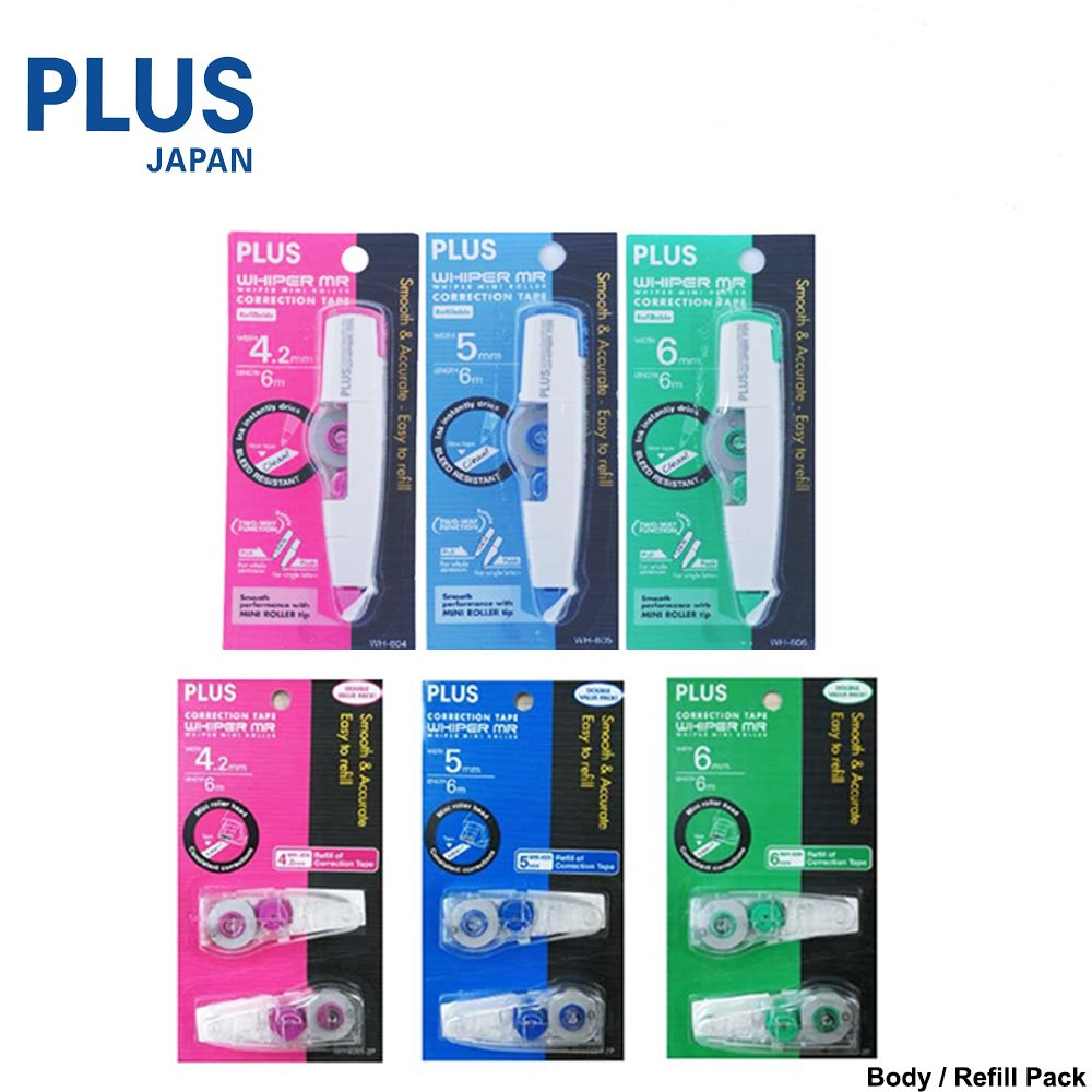PLUS CORRECTION TAPE & REFILL ( MR ) WH-604 / WH-605 / WH-606 | Shopee ...