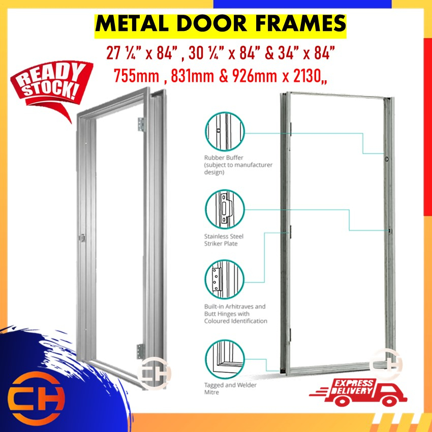 Metal Door Frame Pintu Frame Besi 27" x 7' / 30" x7' / 34" x7' | Shopee ...