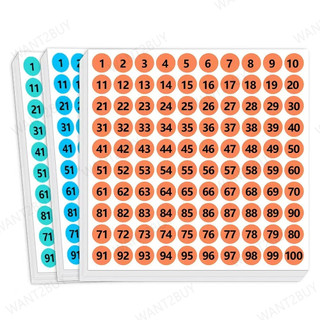 1cm 1-100 Small Size Number Flow Sticker Stick Label Consecutive Nombor ...