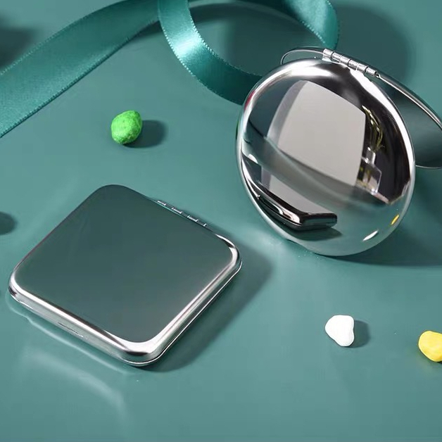 Mini Mirror Leather cover Mirror Metal cover Mirror Mini Cermin pocket ...