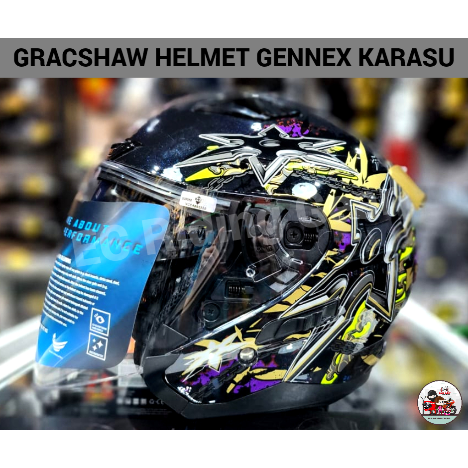 F.GIF*Gracshaw Helmet Gennex G535 KARASU/ NINJA Japan Edition New ...