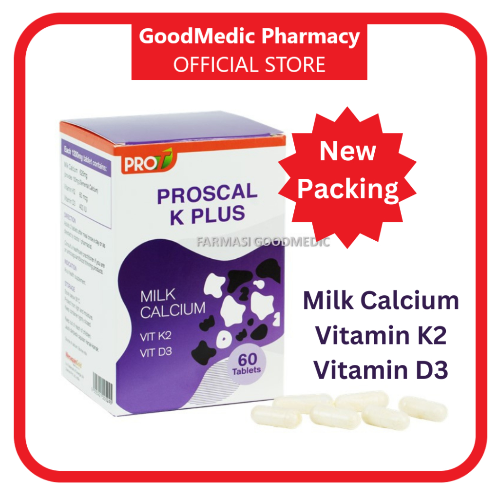 Proscal K Plus with Milk Calcium, Vitmain K2 & Vitamin D3 | Shopee Malaysia