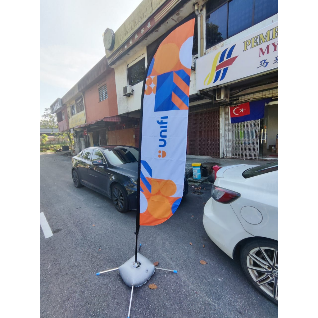 Unifi 3 meter new logo Full Set Feather Flag/Beach Flag/Wind Flag ...