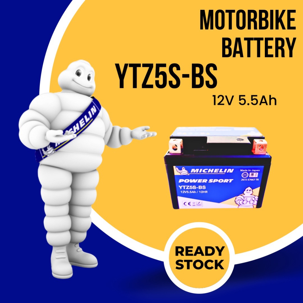 MICHELIN YTZ5 YTZ5S BATTERY MOTORCYCLE BATERI MOTOSIKAL (EX5 NO STARTER ...