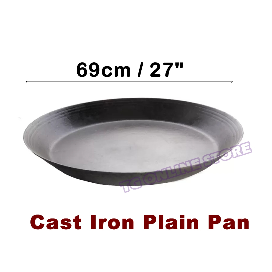 Big Cast Iron Plain Pan (Original) / Kuali Kawah Besi Hitam | Shopee ...