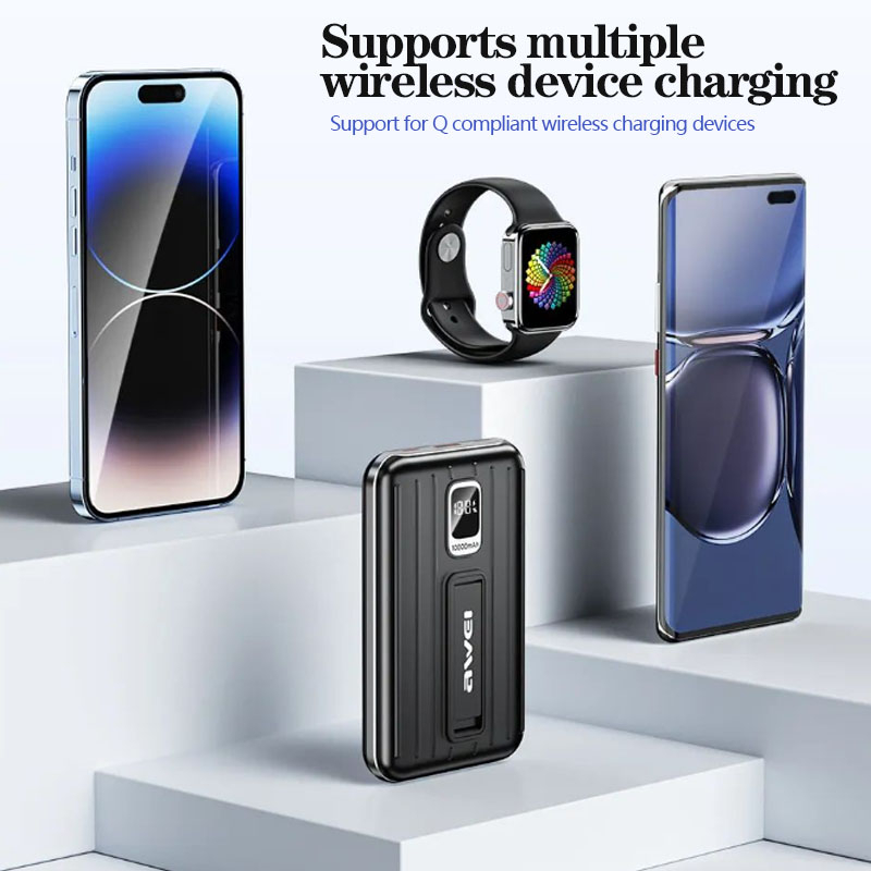Awei P188K Magnetic Wireless Power Bank 10000mAh Powerbank PD 22.5W ...
