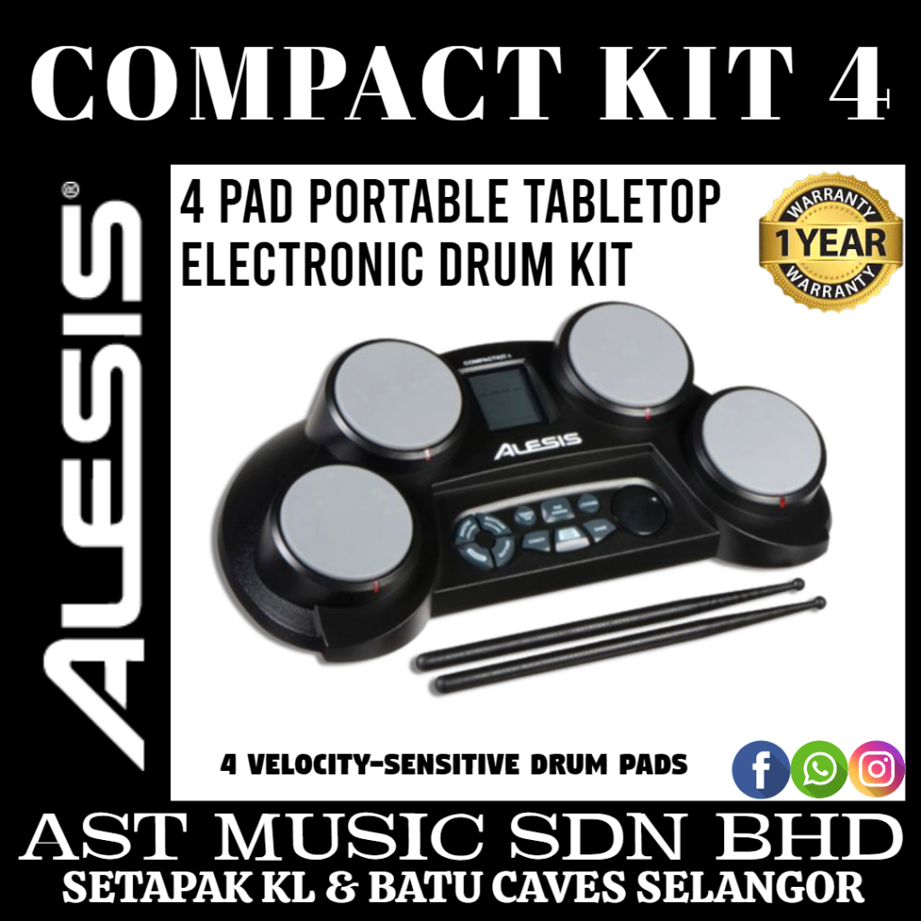 Alesis Compact Kit 4 4-Pad Portable Tabletop Drum Kit | Shopee Malaysia
