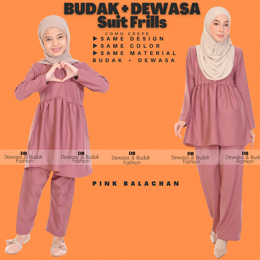 (BUDAK PART-2)SUIT FRILLS MUSLIMAH PEREMPUAN SET WARDA BJAU DAN SELEUAR ...