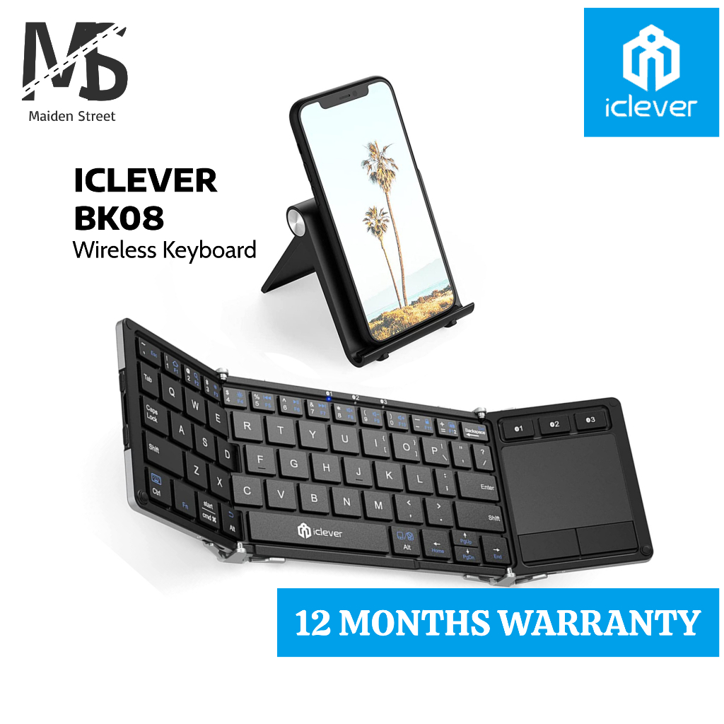 iClever BK08 Bluetooth Keyboard Type C Charging with Sensitive Touchpad ...