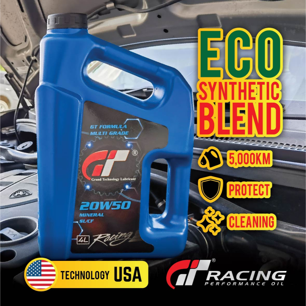 GT 20W50 Mineral Car Engine Oil 4L - Minyak Hitam Wira Iswara Waja ...