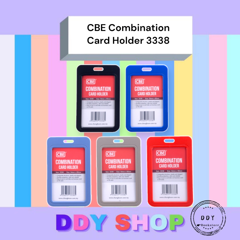 CBE Combination ID Card Holder/ Double Side Display / Vertical Name ...