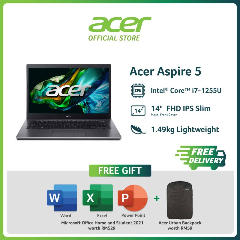 Acer Aspire 5 Intel 12th Gen Core i7 Laptop A514-55-75NK | Shopee Malaysia