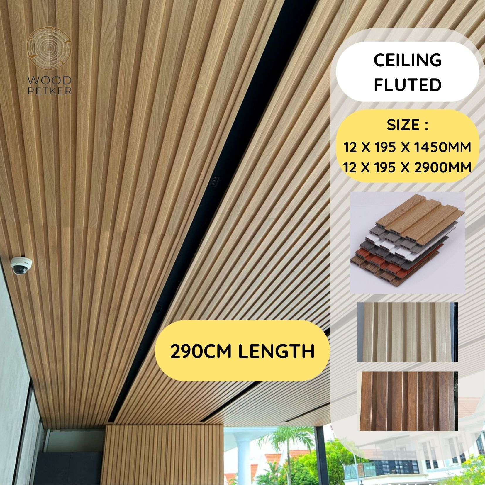 【Ready Stock】Ceiling Fluted Panel PVC fluted home decoration design DIY ...
