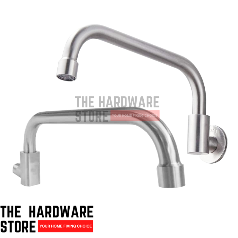 SUS304 Stainless Steel Semi-Automatic Core Elbow Faucet Kitchen Wall ...