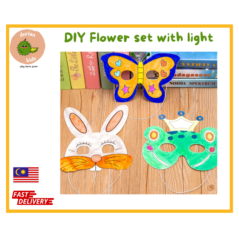 DIY Kids Coloring animal Eye Mask / Mewarna Topeng / Kindergarden Craft ...