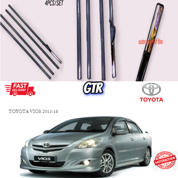 TOYOTA VIOS 2013 - 2018 WINDOW TRIM CHROME LINING DOOR BELT MOULDING ...
