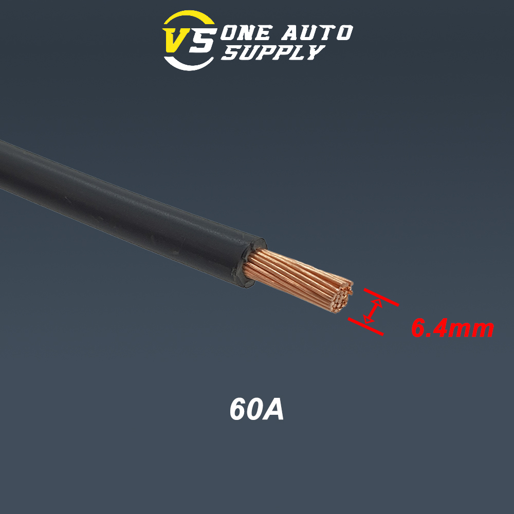 1 FEET HEAVY DUTY BATTERY CABLE PURE COPPER EARTH GROUNDING 60A 100A ...