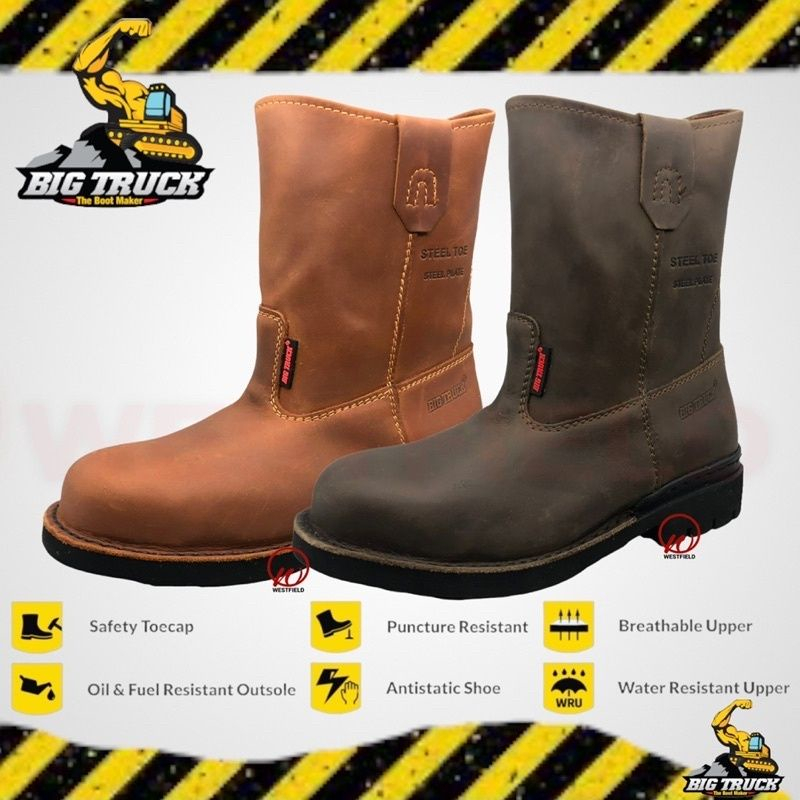 Big Truck Men's Safety Boots Pull On (8") SS 8018 | Shopee Malaysia
