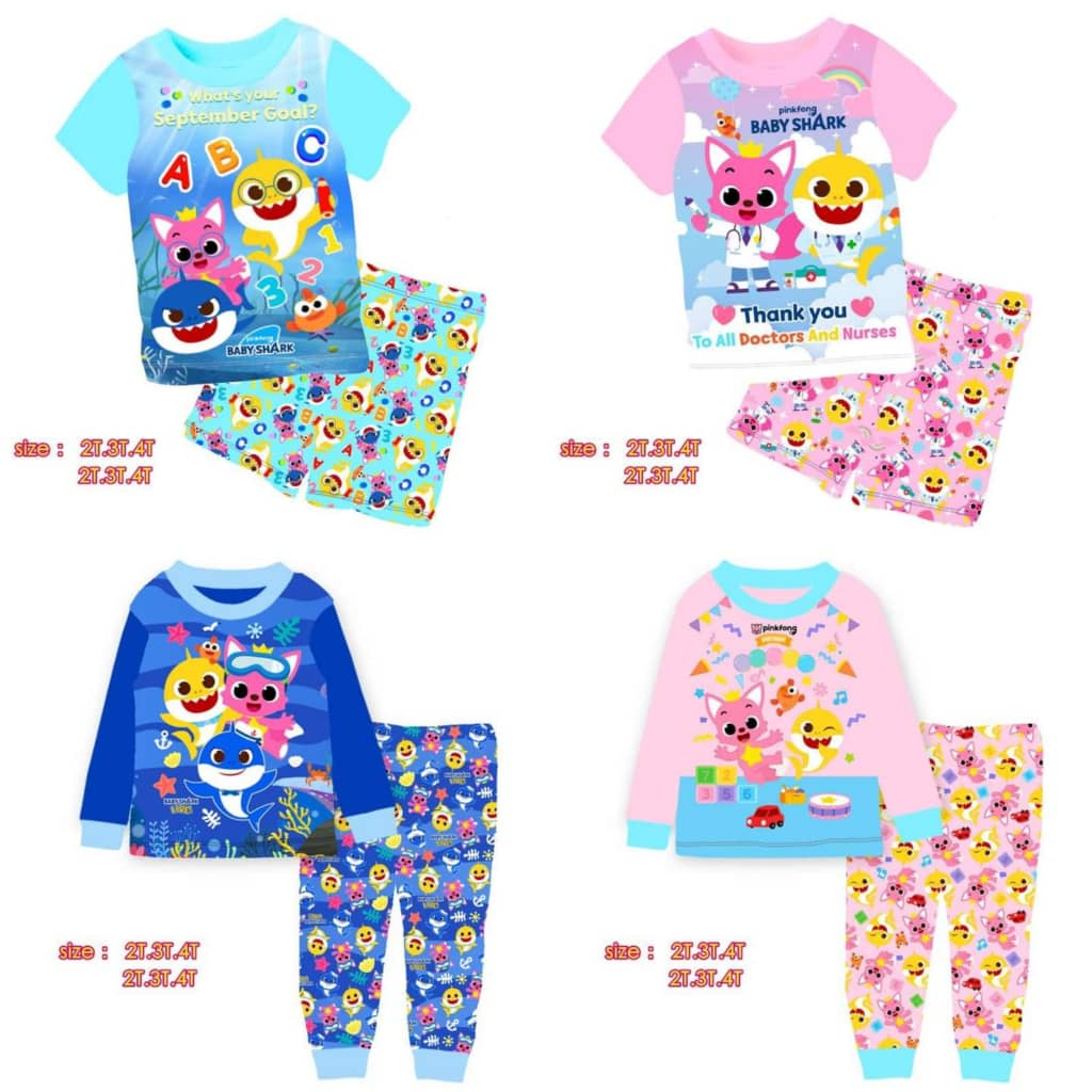 Baby Shark Pyjamas Budak Baju Tidur (2) | Shopee Malaysia