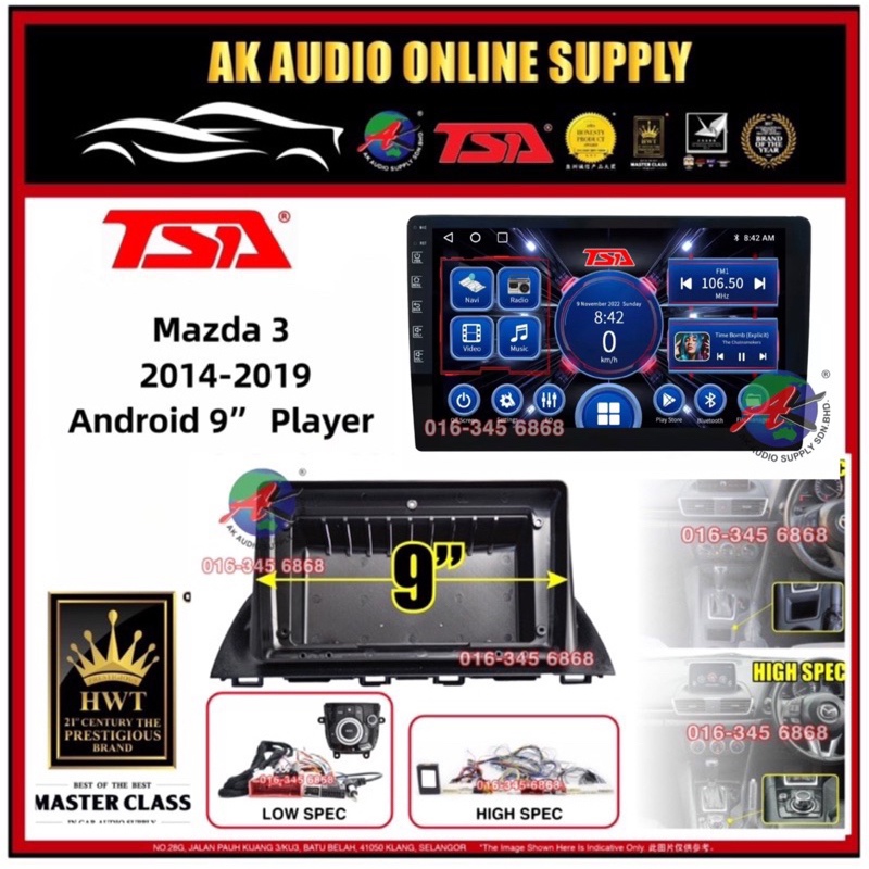 [ MTK 2+32GB ] TSA Mazda 3 2014 - 2019 Android 9'' inch Car player ...