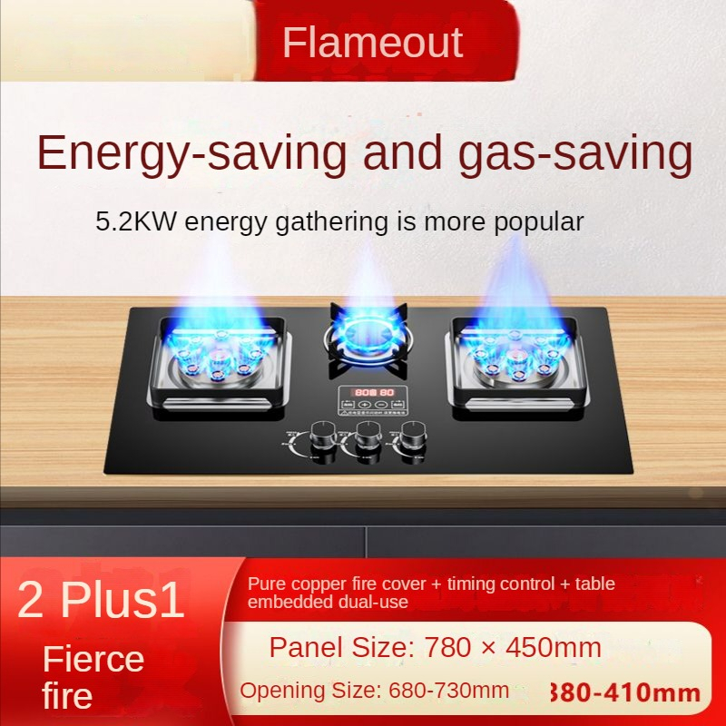 Built In Gas Hob Gas Stove Kitchen Hob Dapur Gas Tempered Glass 3 ...