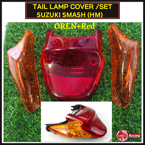 SUZUKI SMASH 110 TAIL LAMP COVER/SET (HM)(RED)(OEM)HeadLamp Cover ...