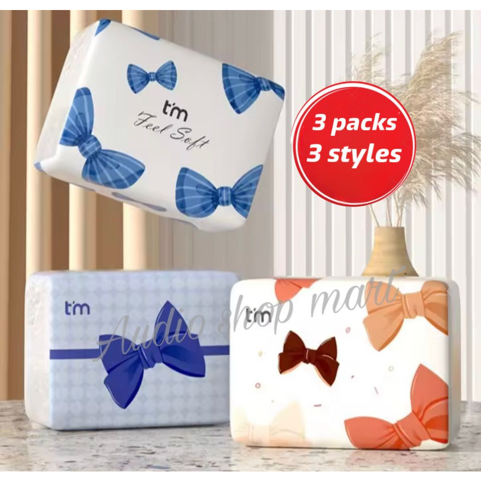 【1 Pack/70 Pulls x 4-Ply】Ribbon Series Soft Diamond Embossed Facial ...