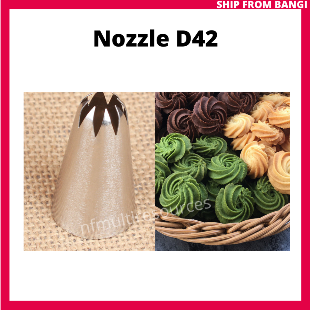 (D42/D46/132) Nozzle D46 132 D42# 8-Tooth Cookie Cream Mounting Baking ...