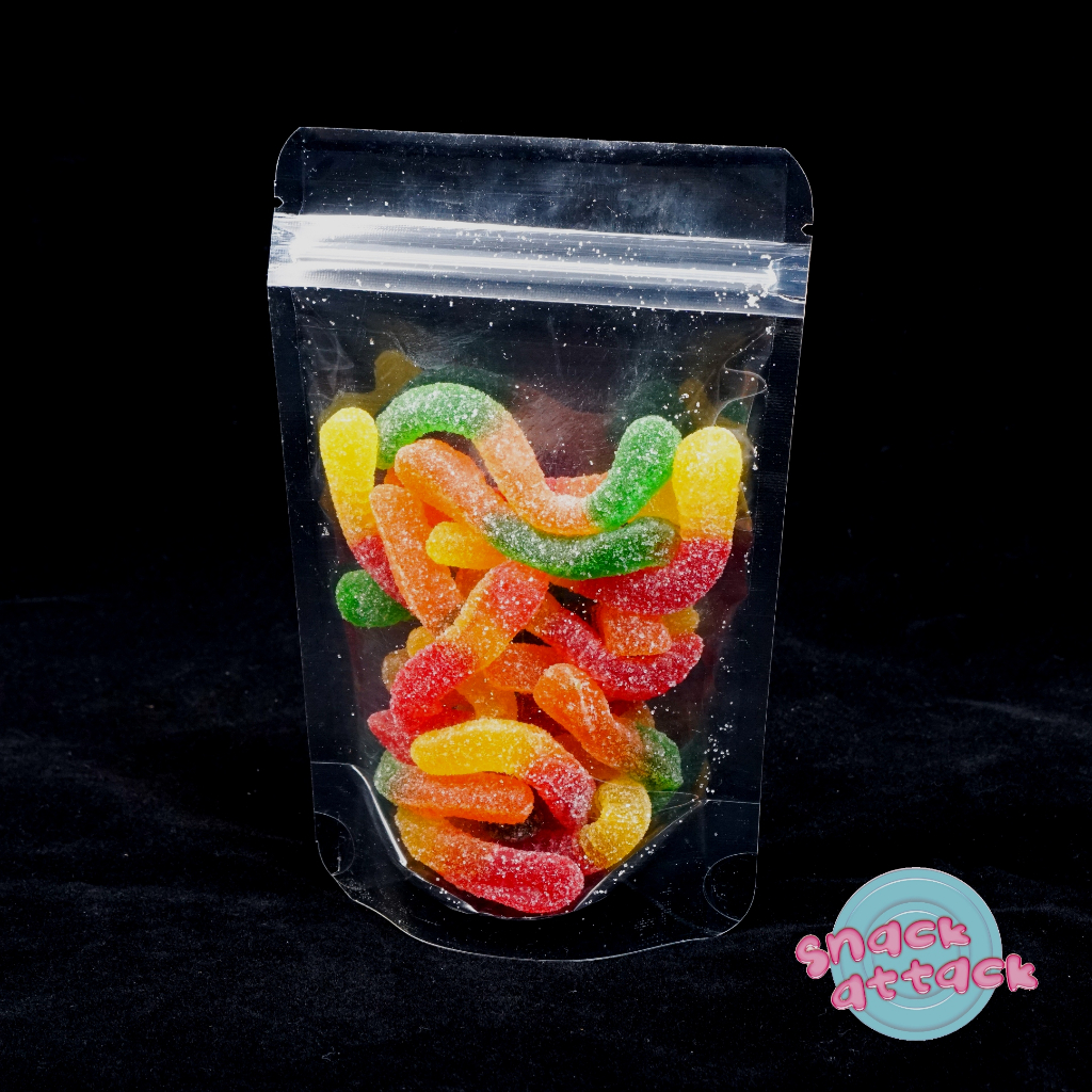 Bebeto Sour Worms Gummy Candy - 100g [REPACK] [Resealable Zip Lock Bag ...