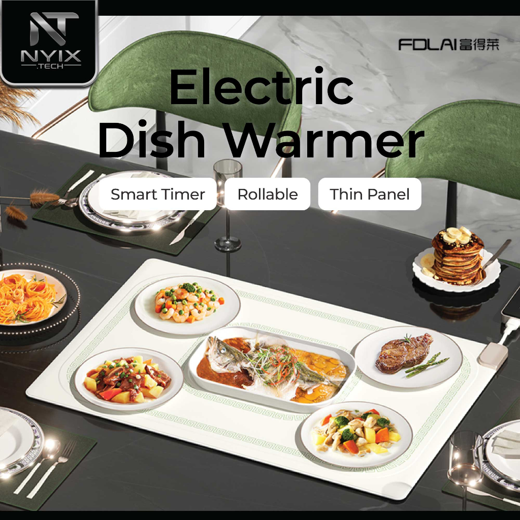 FDLAI Electric Food Heating Pad Rollable Warm Table Dining Mat Foldable ...