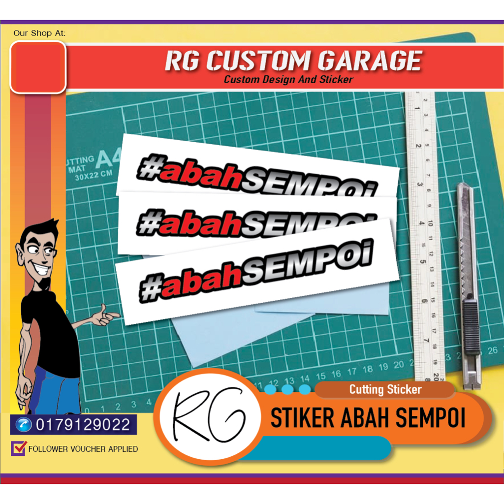sticker abah sempoi untuk motorsikal | Shopee Malaysia