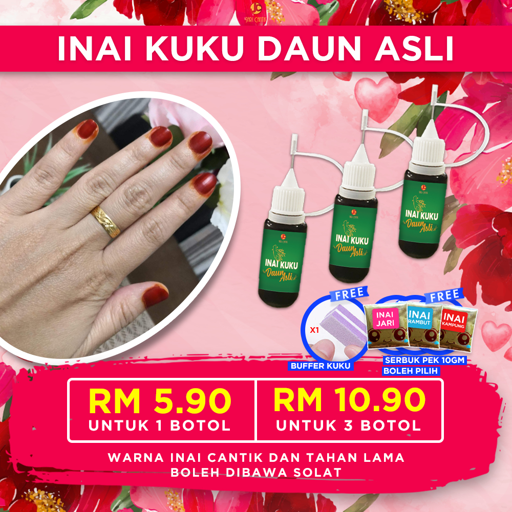 3 BOTOL RM 10 | Inai Kuku Daun Asli Jari Cantik - Warna Cantik, Mesra ...