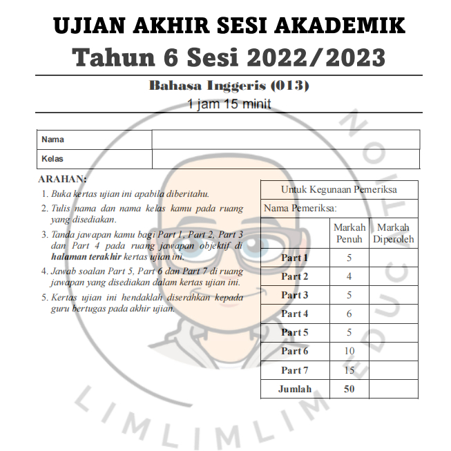 【2 SET】UJIAN AKHIR SESI AKADEMIK Tahun 6 Sesi 2022/2023 || UASA 六年级 2022/2023年 || UASA Year 6 ...