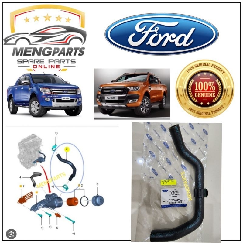 ORIGINAL FORD RANGER T6 & T7 2.2 ,MAZDA BT50 2.2 OIL COLLER HOSE INLET BB3Q-8N-039CC / BB3Z-6A ...