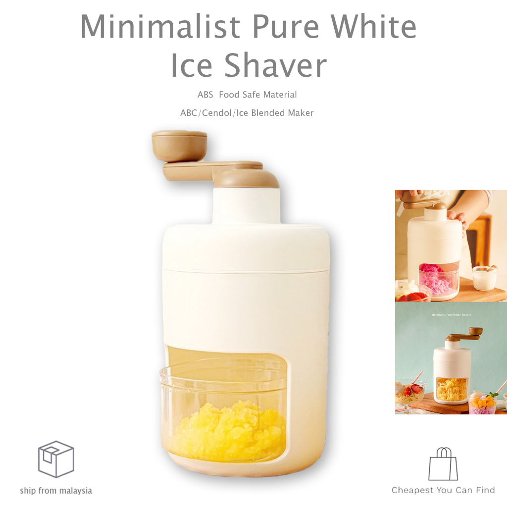 CYCF Minimalist Pure White Ice Shaver & Ice Blended ABC Cendol Bingsu ...