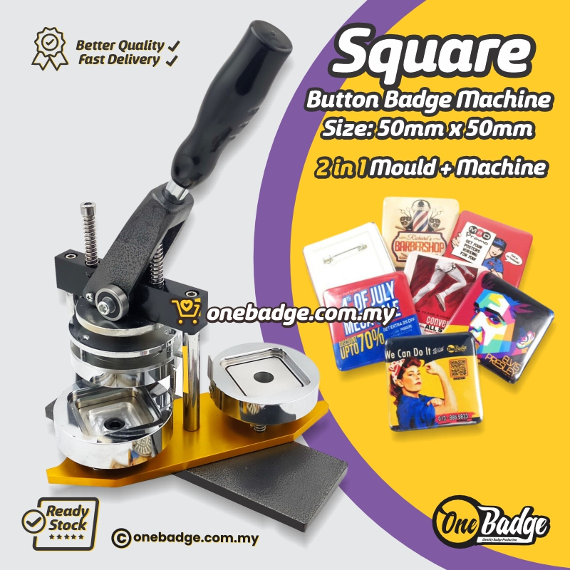 50mm x 50mm Square Button Badge Machine | Premium Square Button Badge ...