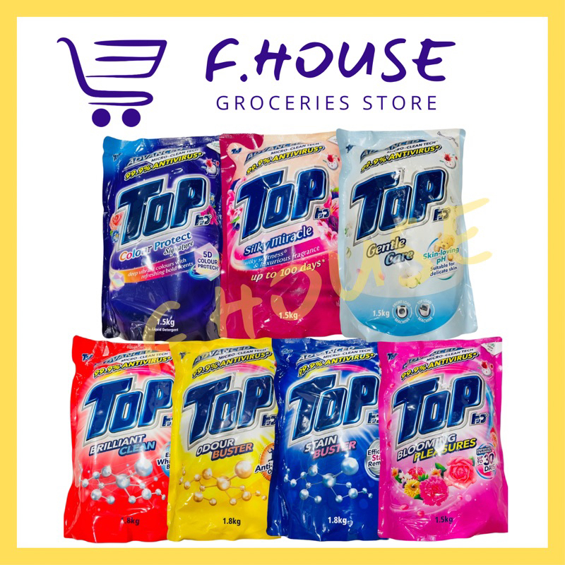 Top Liquid Detergent Refill 7 Variants (1.5kg-1.8kg) | Shopee Malaysia
