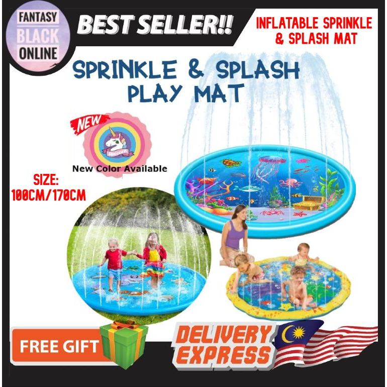 #ReadystockFun Sprinkle and Splash Water Spray Mat Portable Pool ...